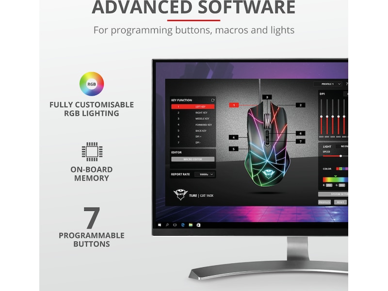 Trust GXT 160X Ture Gaming Mus (svart) | KomplettFöretag.se