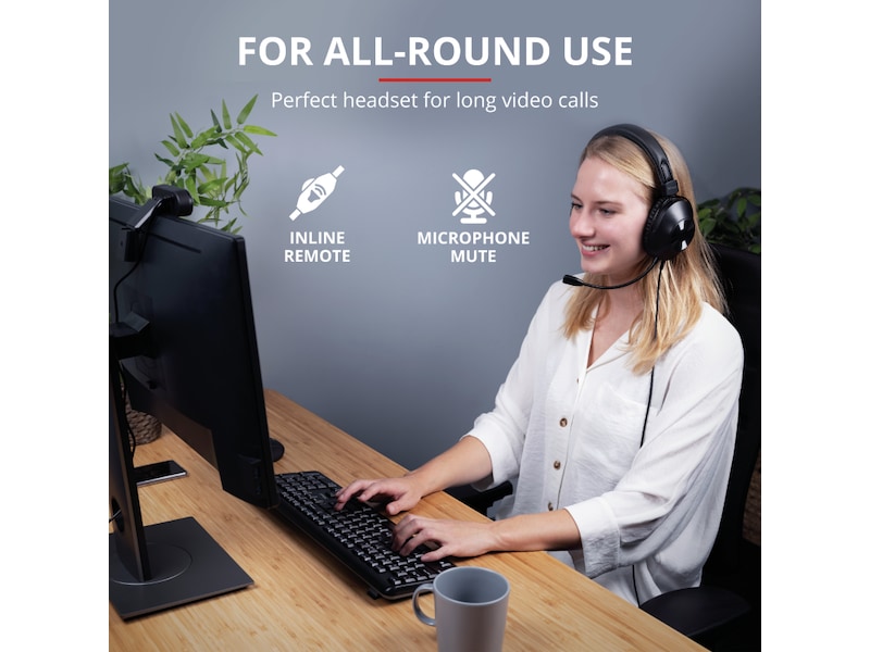 Trust Ozo USB Hörlurar (svart) | KomplettFöretag.se