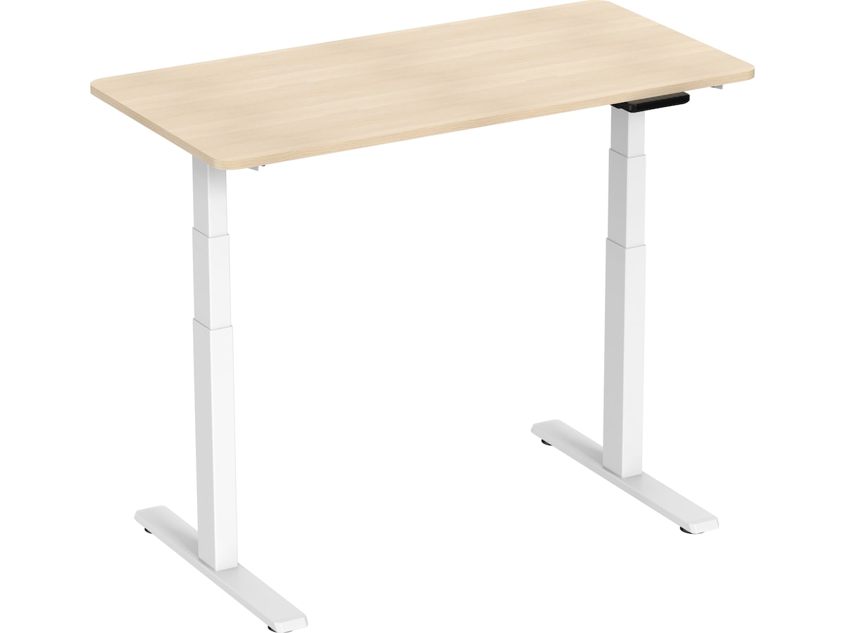 Ergonomiskt höj-/sänkbord 120cm (vit/eik) - Skrivbord | KomplettFöretag.se